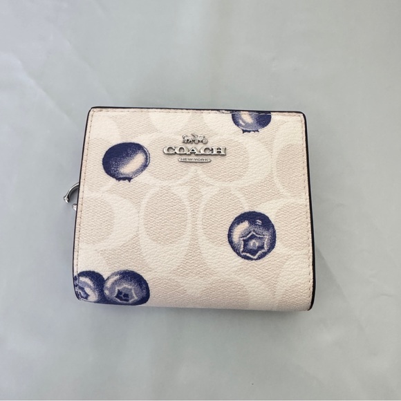 Coach | Bags | Nwt Coach Snap Wallet In Signature Canvas With Blueberry ...